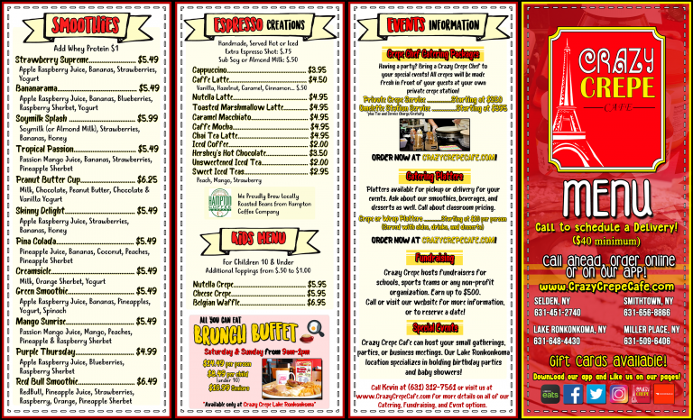 Menu | Crazy Crepe Cafe