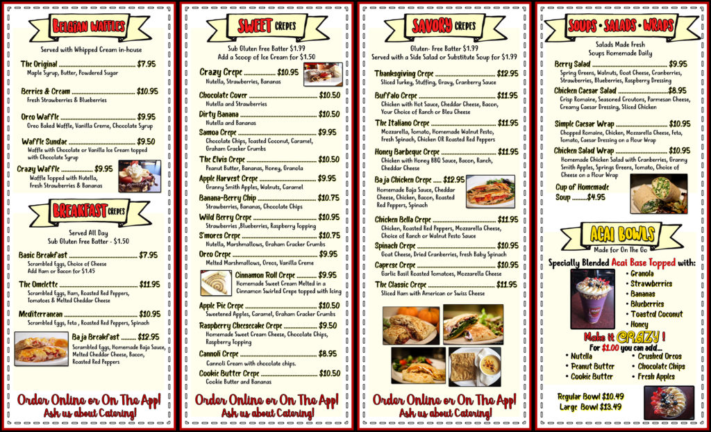 Menu | Crazy Crepe Cafe
