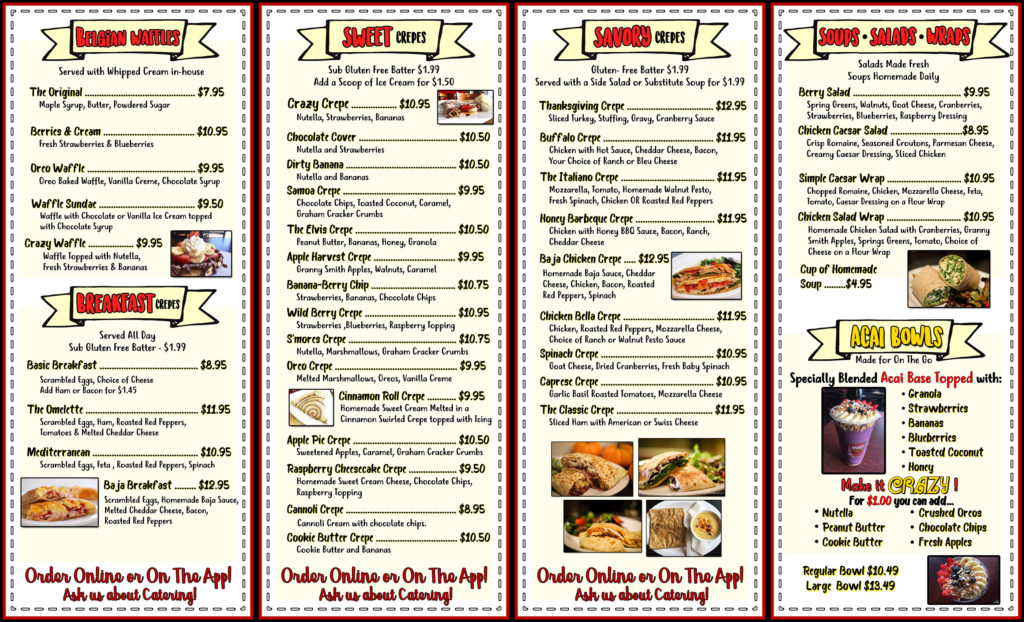 Menu | Crazy Crepe Cafe