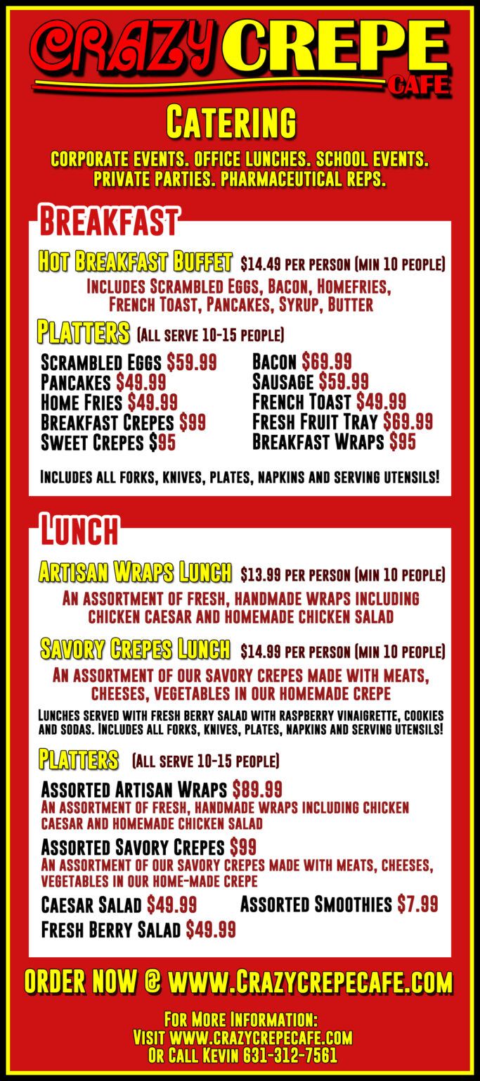 Platters | Crazy Crepe Cafe